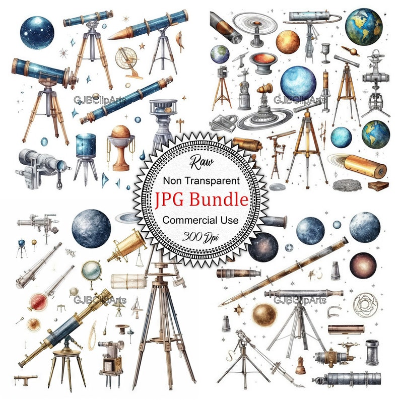 Astronomy Observations Clipart, Telescope Clipart, Star Clipart, Junk ...