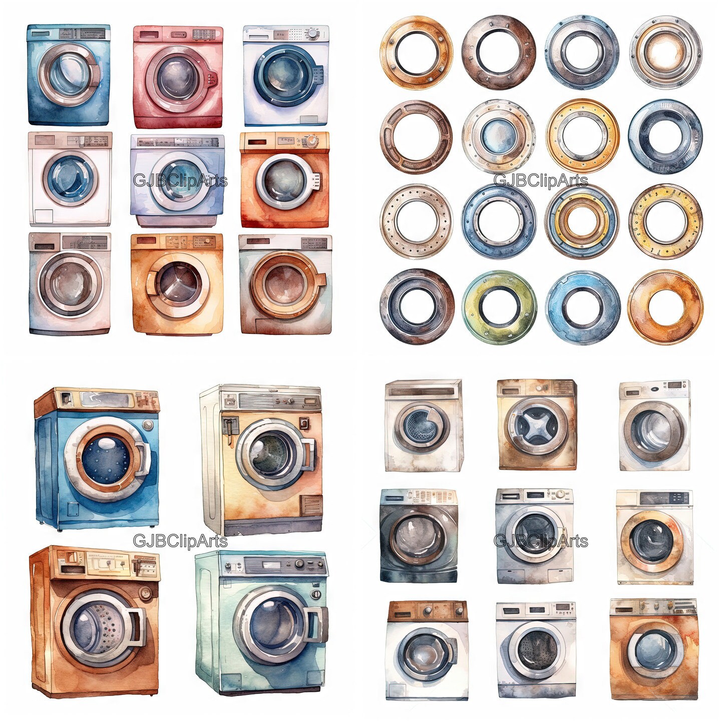 Vintage Washers ,industrial Design,digital Clipart, Printable Clipart ...