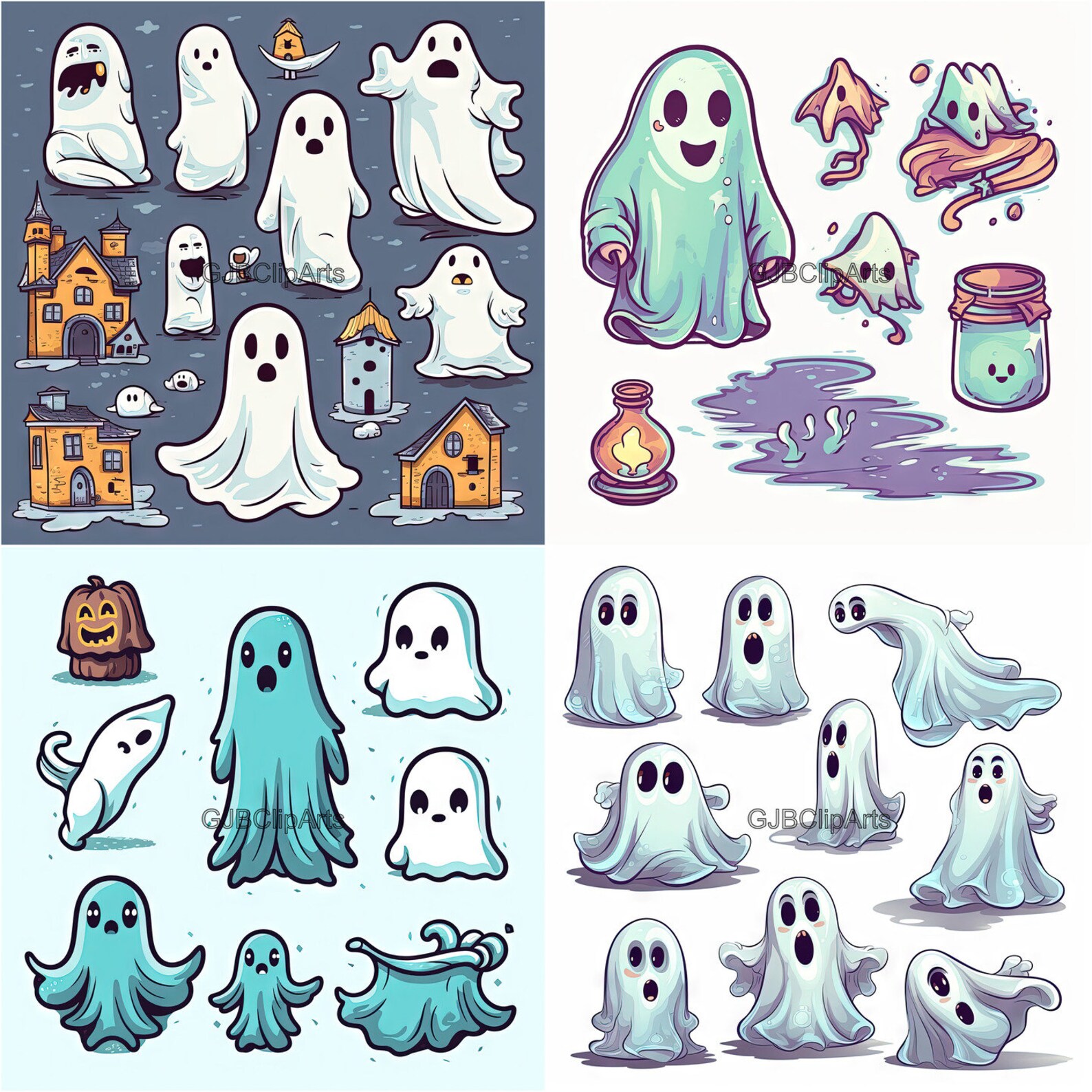 Ghost Elements Clipart, Junk Journaling Background Printables ...
