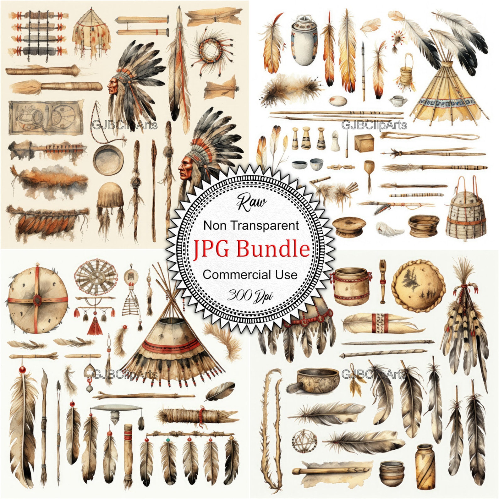 Vintage Native Americans Junk Journal Kit Clipart Tipi Clipart Tomahawk ...
