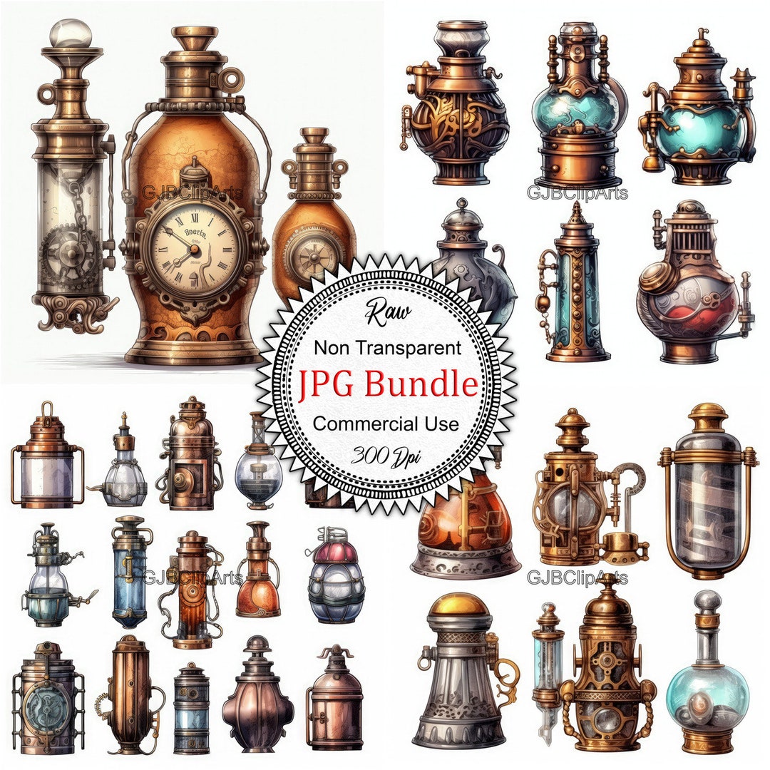 Steampunk Perfume Bottle Clipart, Perfume Clipart, Cork Clipart ...