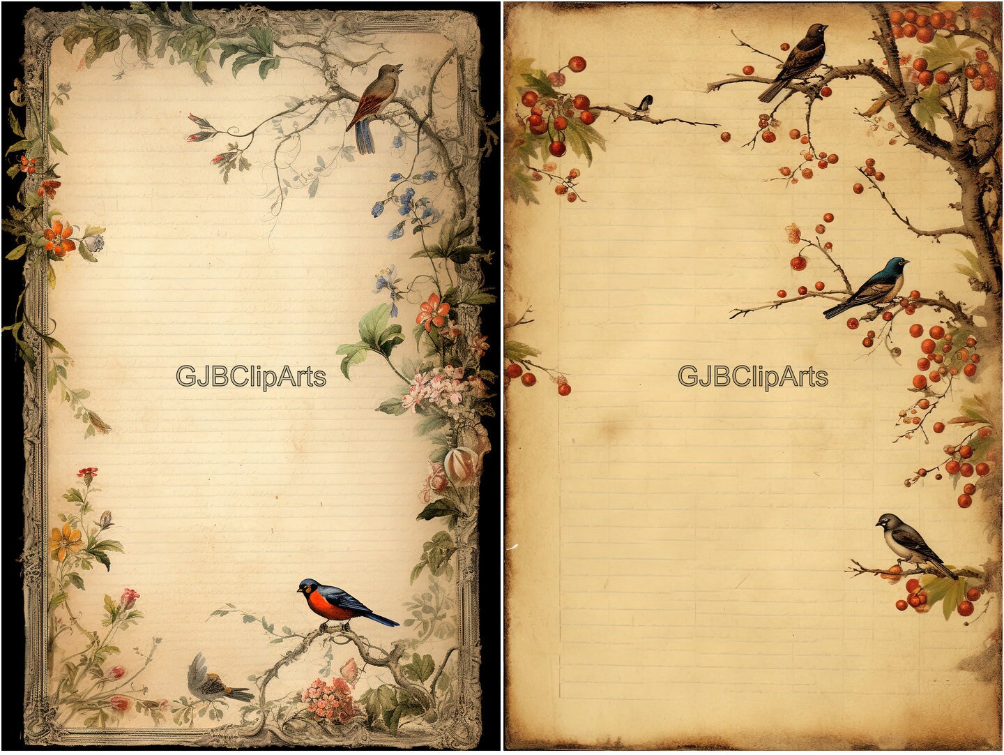 18th Century Vintage Letter Paper Template Clipart, Scrapbooker ...