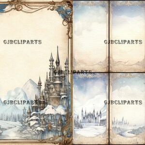 Frozen Kingdom Lined Page, Empty Journal Page Clipart, Junk Journaling ...
