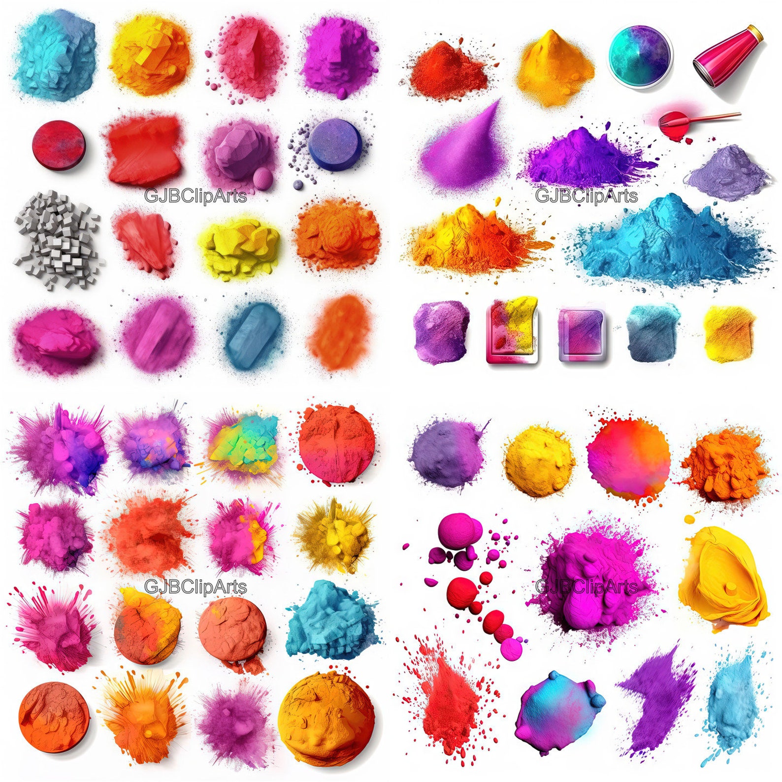 Holi Festival of Colors Clipart Color Powder Clipart Water - Etsy