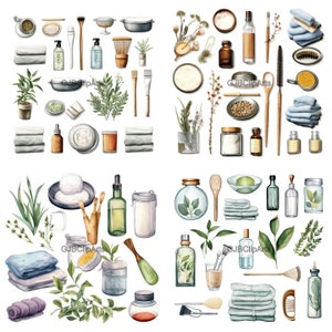 Self-care Routines Clipart, Spa Mask Clipart, Yoga Mat Clipart ...