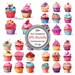 Cupcake Clipart Digital Stickers, Digital Clipart, Printable Stickers ...