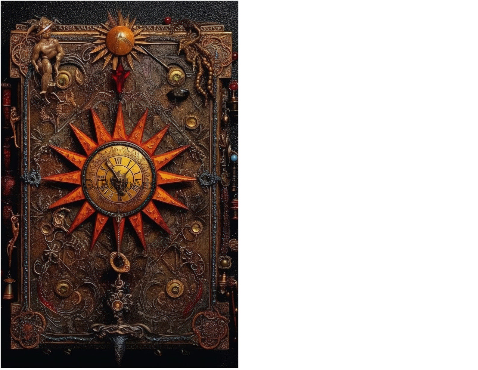 Ancient Witch Book Cover Clipart, Book of Shadows Clipart, Journaling ...