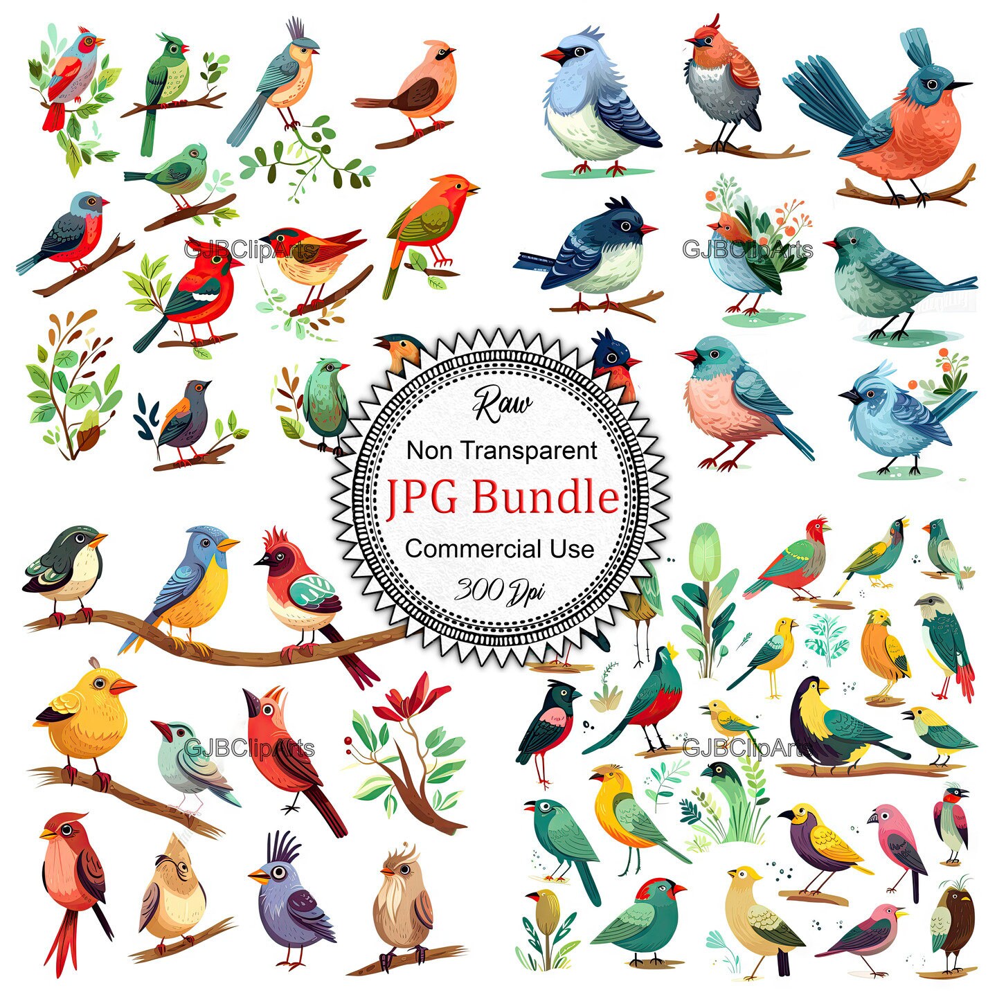 Bird Clipart Digital Stickers, Digital Clipart, Printable Stickers ...