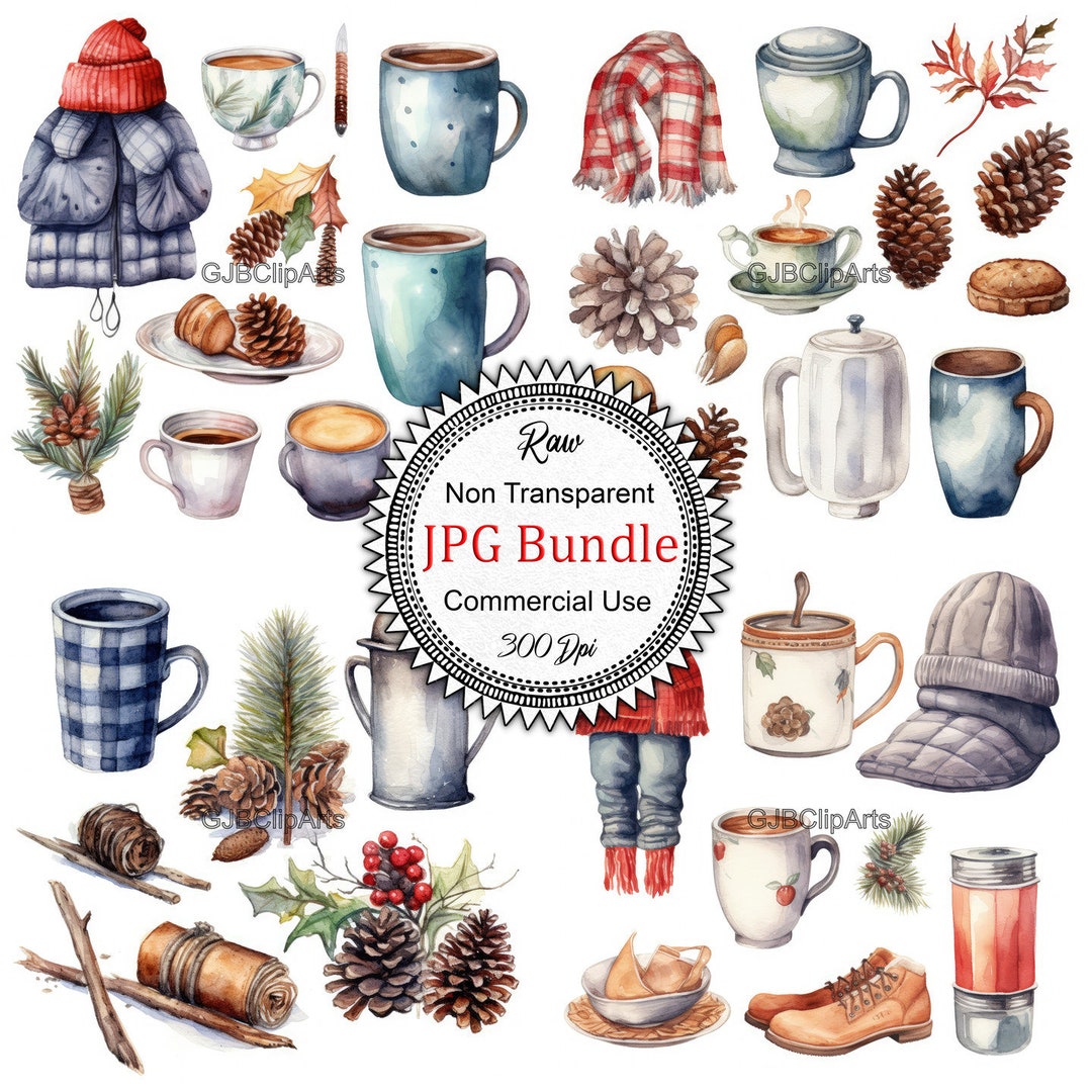 Winter Themed Watercolor Clipart, Snowman Cloths Clipart, Mitten ...