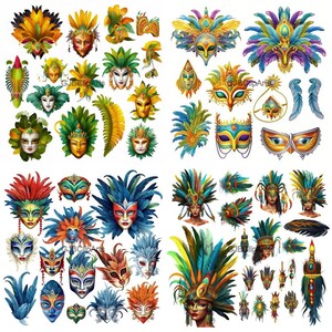 Brazilian Carnival Clipart, Mask Clipart, Samba Dancer Clipart ...