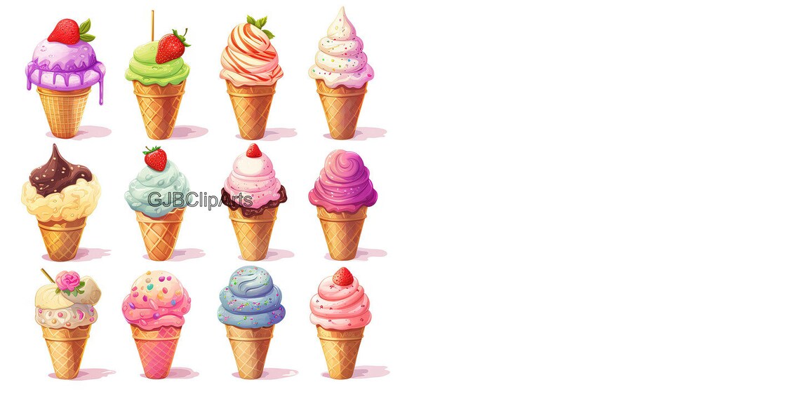 Ice Cream Clipart Digital Stickers, Digital Clipart, Printable Stickers ...