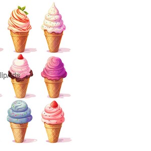 Ice Cream Clipart Digital Stickers, Digital Clipart, Printable Stickers ...