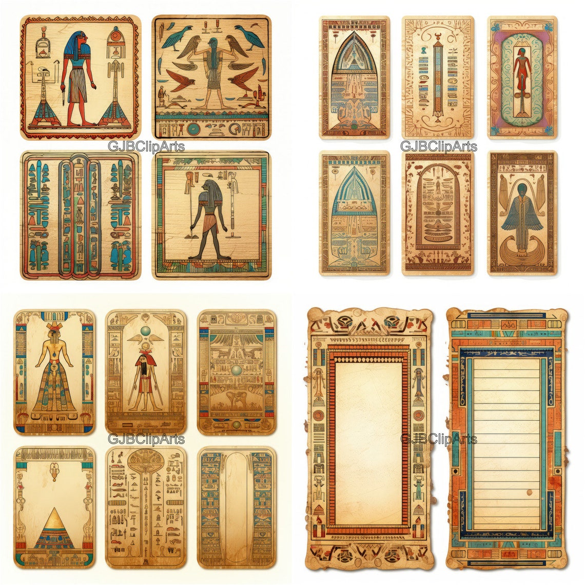 Ancient Egypt Ornamental Card Clipart Pyramid Clipart Sphinx Clipart ...