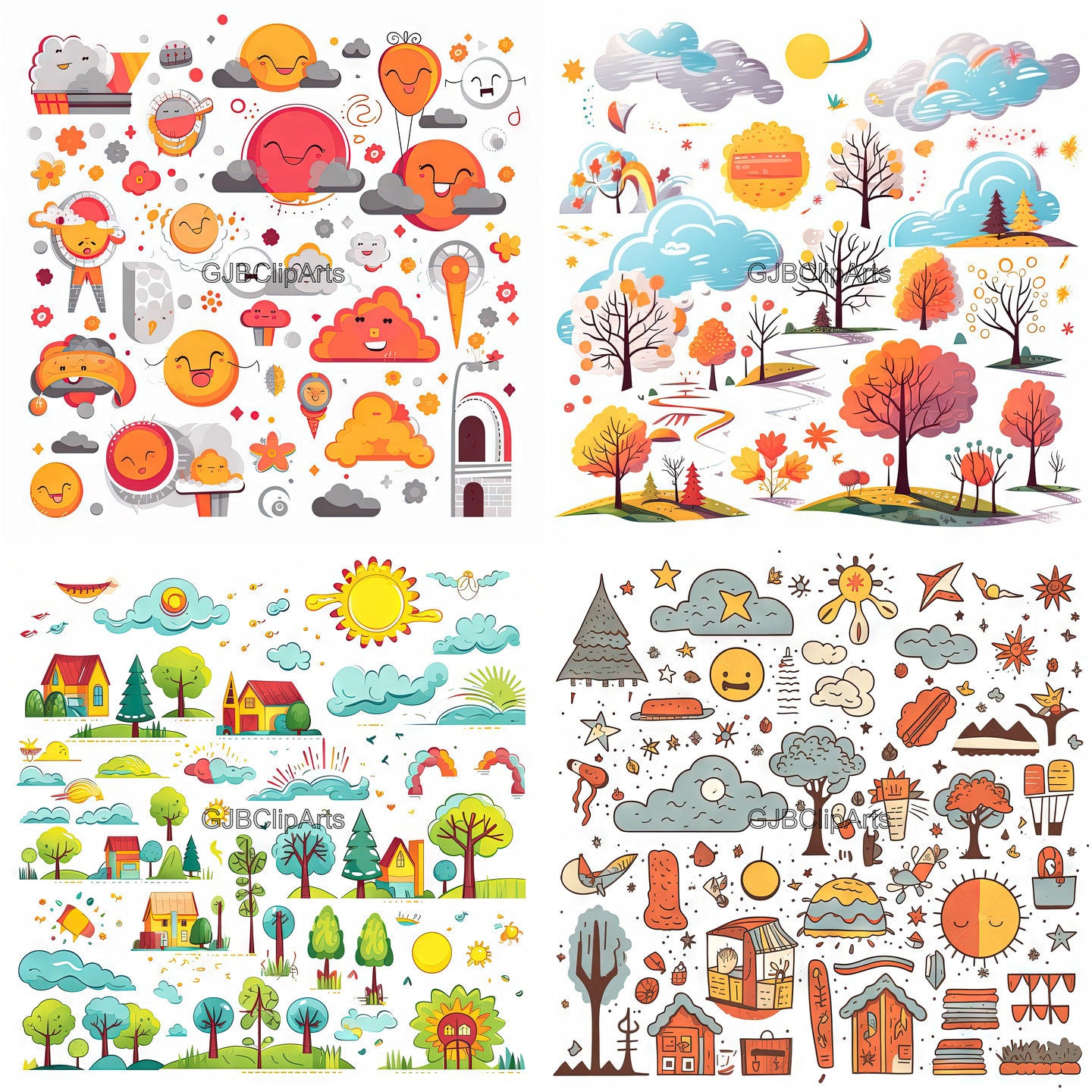 Weather Set Cartoon Vector Clipart, , Journaling Bible, Journaling for ...