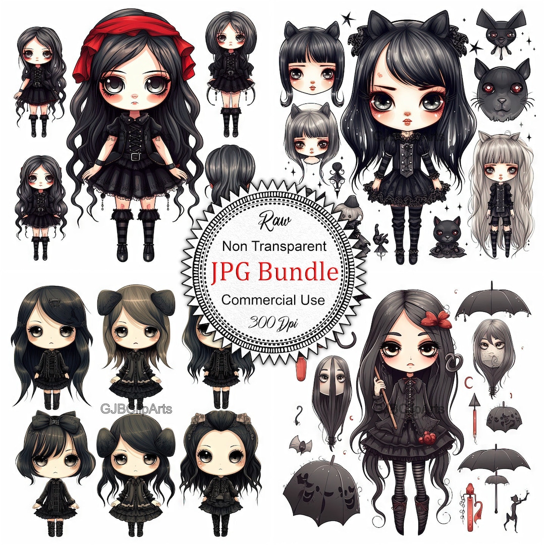 Chibi Girl Clipart Digital Stickers, Digital Clipart, Printable ...