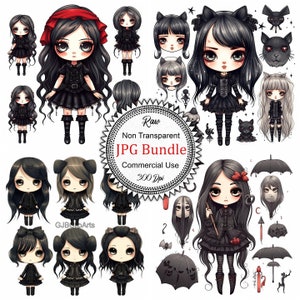 Chibi Girl Clipart Digital Stickers, Digital Clipart, Printable ...