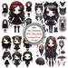 Chibi Girl Clipart Digital Stickers, Digital Clipart, Printable ...