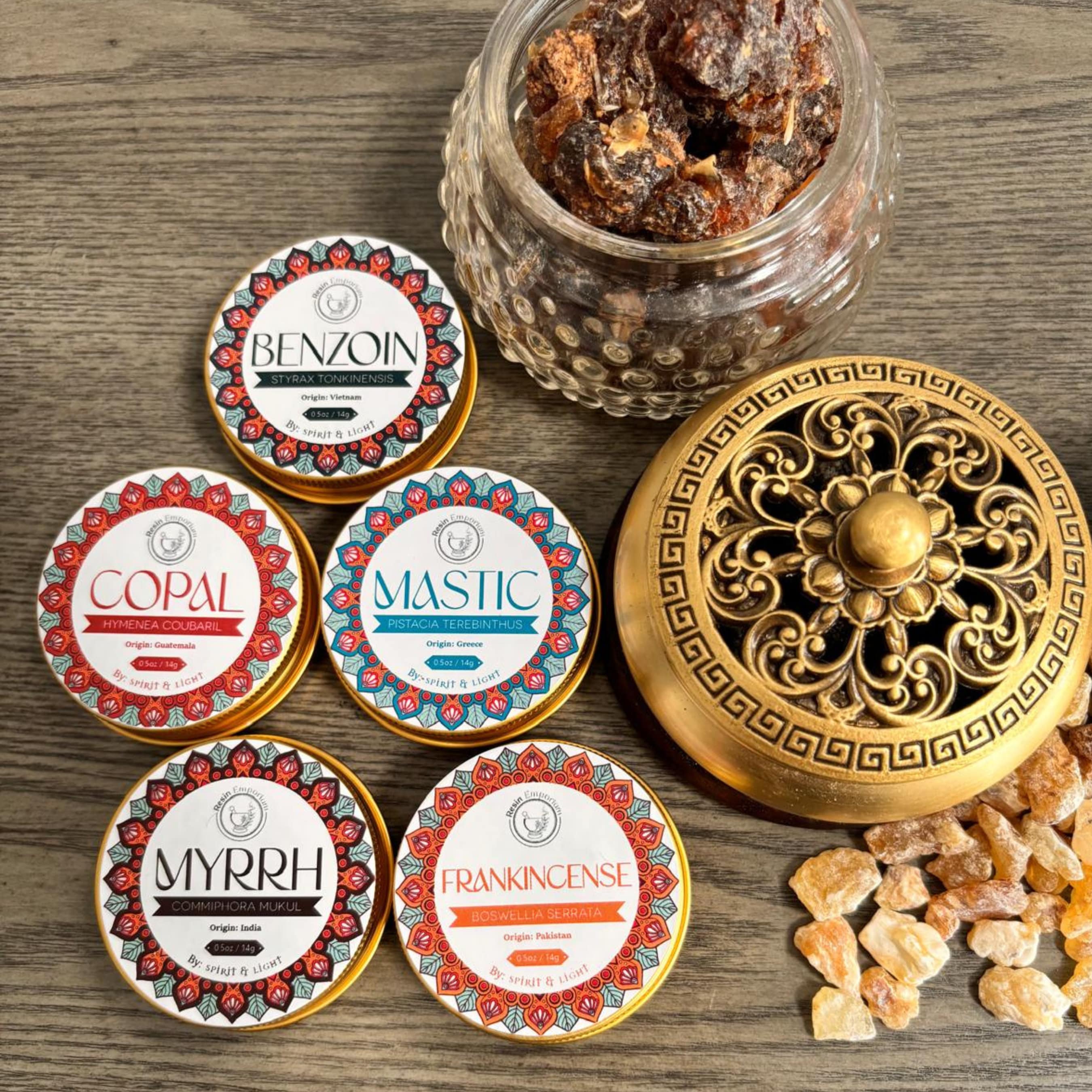 The Ultimate Incense Resin Set: Brass Incense Burner With Frankincense ...
