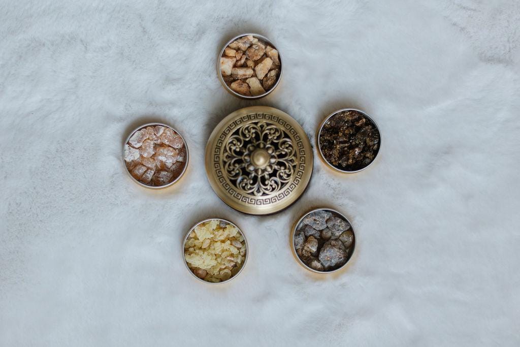 The Ultimate Incense Resin Set: Brass Incense Burner With Frankincense ...