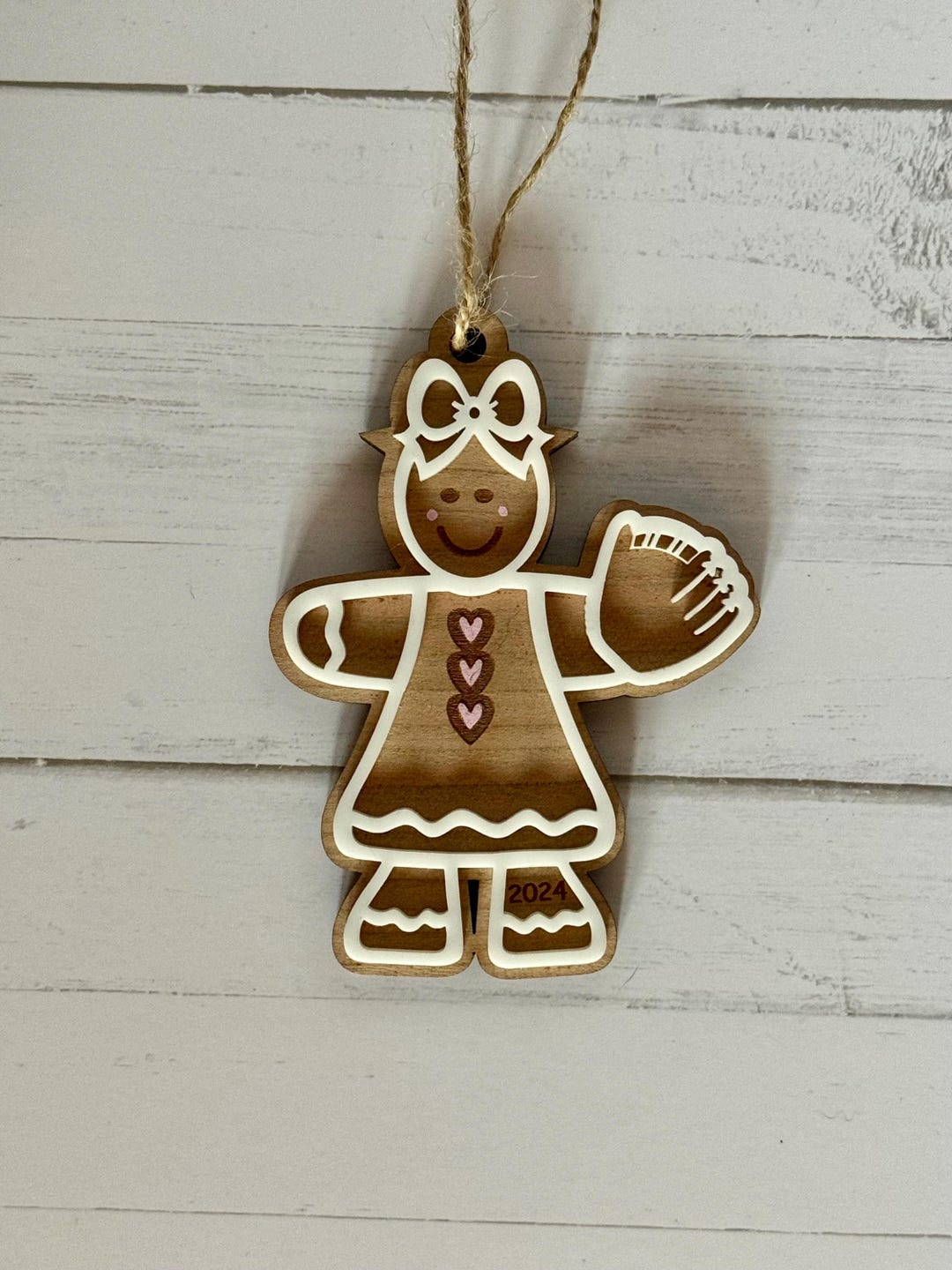 Personalized Gingerbread Girl Baeball Player Ornament Add Name, Date ...