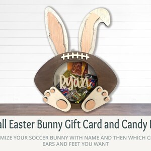 Customizable Football Easter Bunny Candy, Money and Gift Card Holder ...