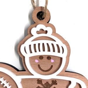 Football Gingerbread Player Christmas Tree Ornament, Personalize With ...