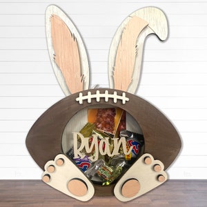 Customizable Football Easter Bunny Candy, Money and Gift Card Holder ...