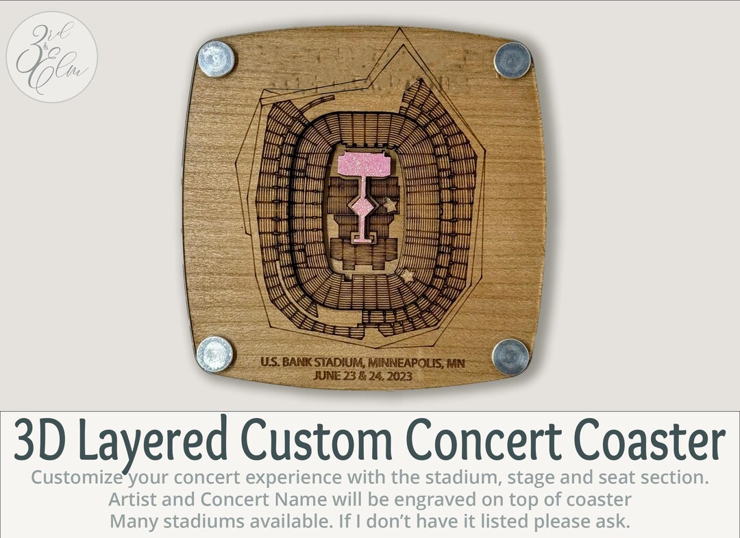 Personalized 3D Concert Coaster - Custom Music Concert Memorabilia Gift ...