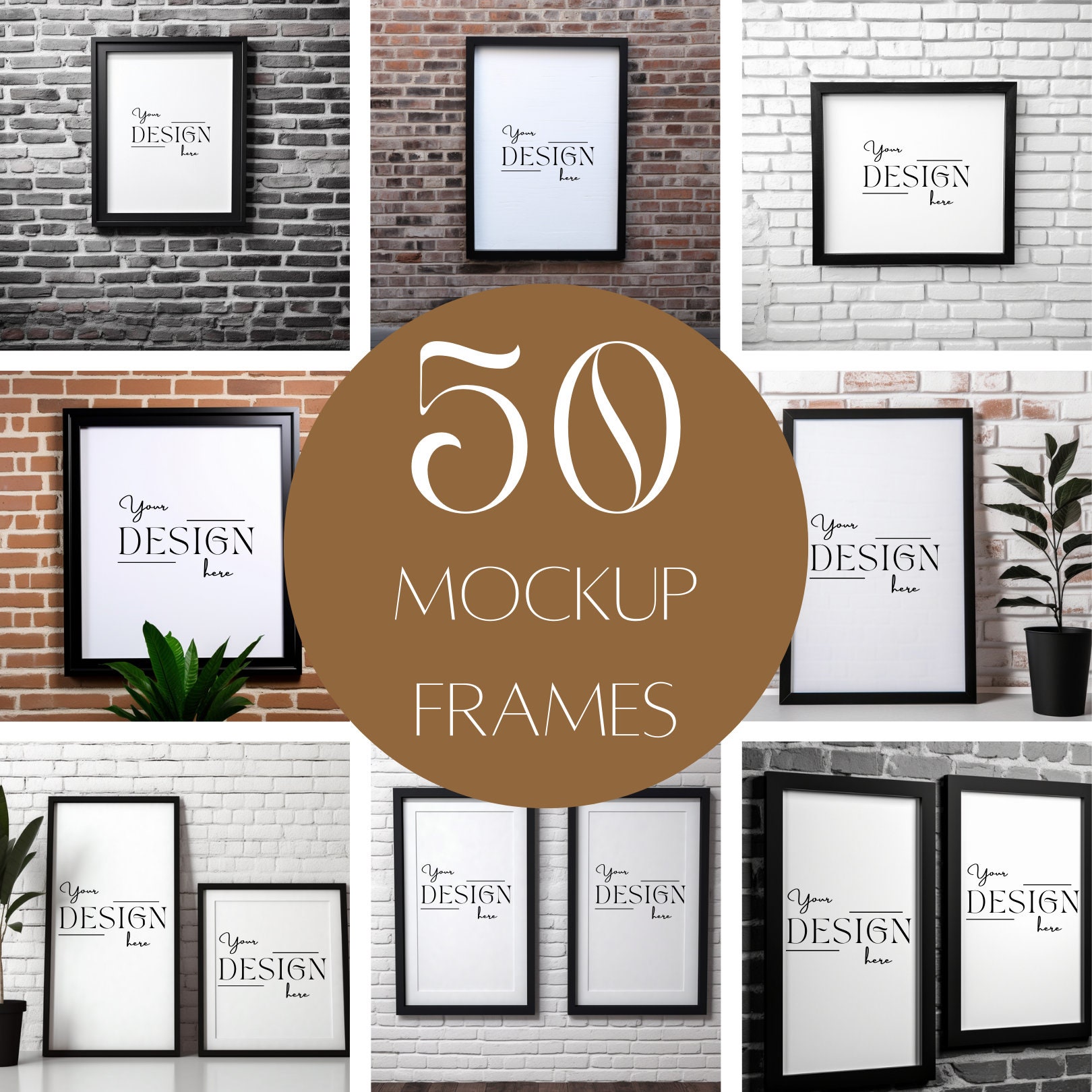 Wood Frame Mockup Picture Frame Mockups Digital Photo Frame - Etsy