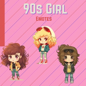Chibi 90s Girl Emotes Twitch, Discord, Channel Point, Streamer, Emoji ...