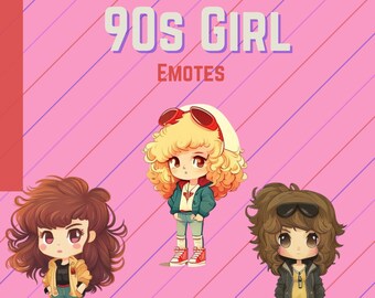 Chibi School Girl Emotes Twitch Discord Channel Point - Etsy