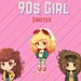 Chibi 90s Girl Emotes Twitch, Discord, Channel Point, Streamer, Emoji ...