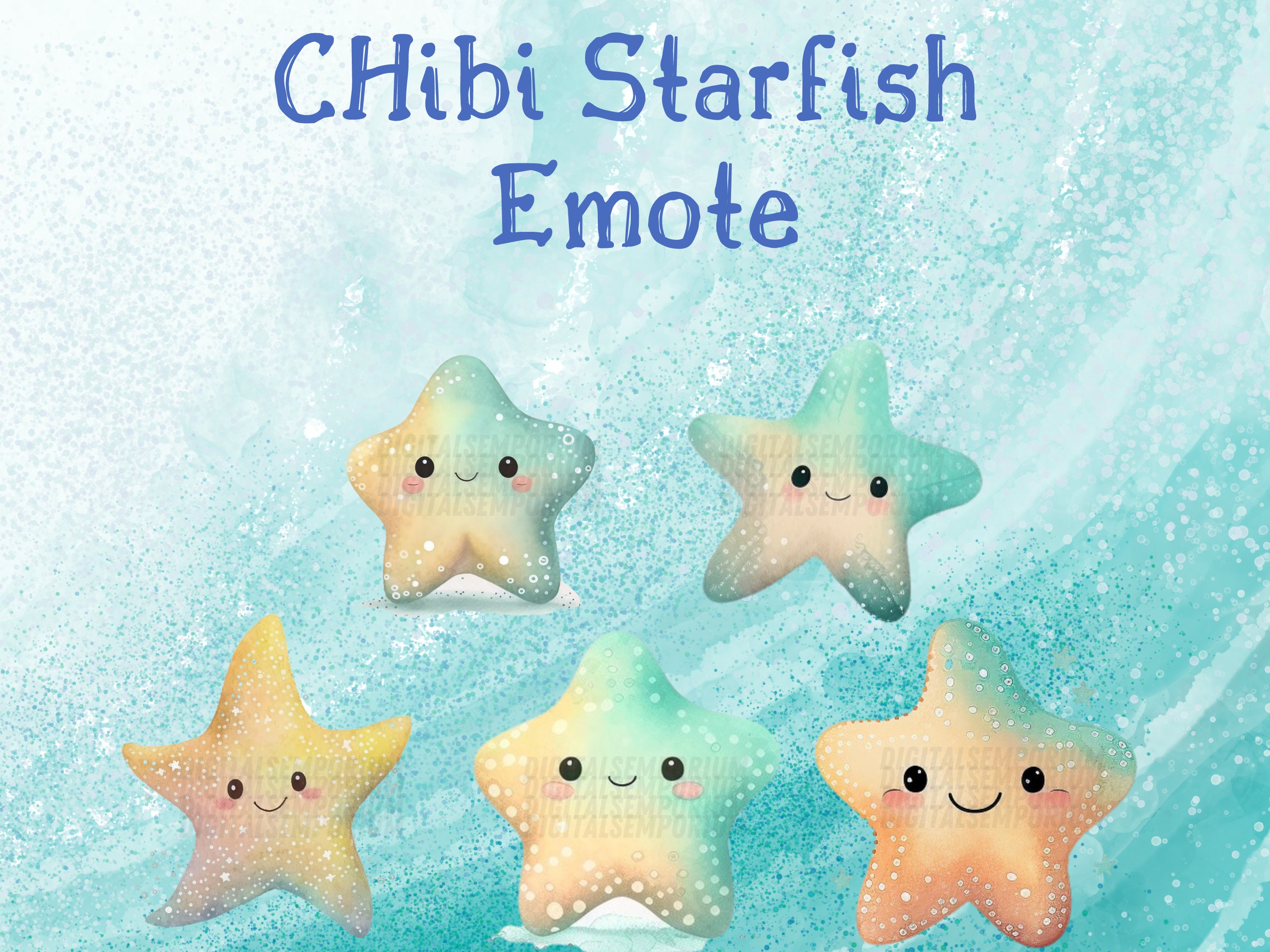 Chibi Starfish Emotes Twitch, Discord, Kick, Streamer, Emoji, Stream ...