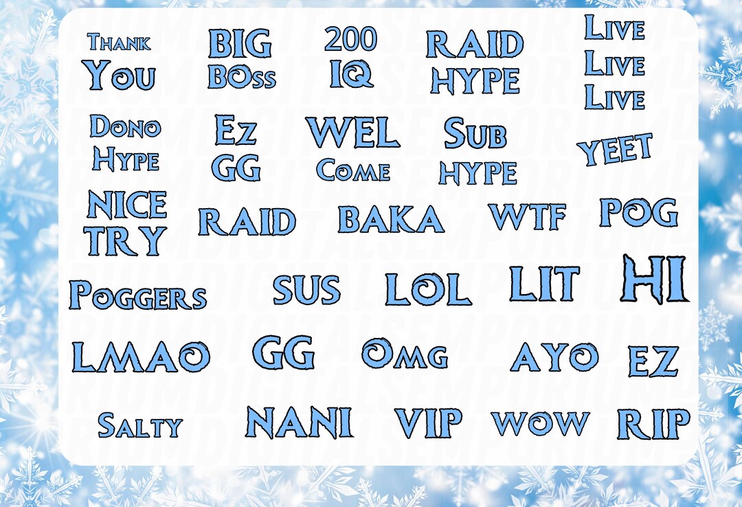30 Ice Queen Twitch Text Emote, Cold Font Text Emotes, Twitch Emotes ...