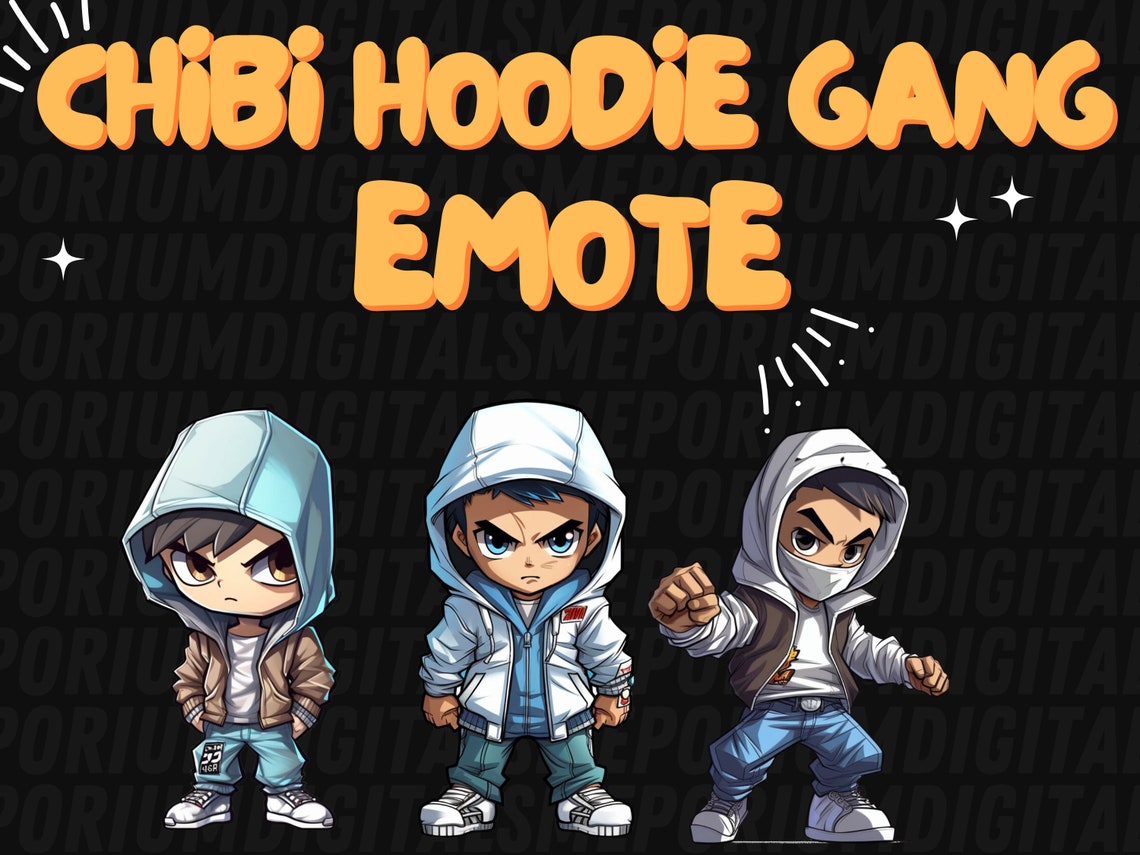 Chibi Hoodie Gang Emote, Chibi Boy in Hoodie Emote, Chibi Man Emote ...