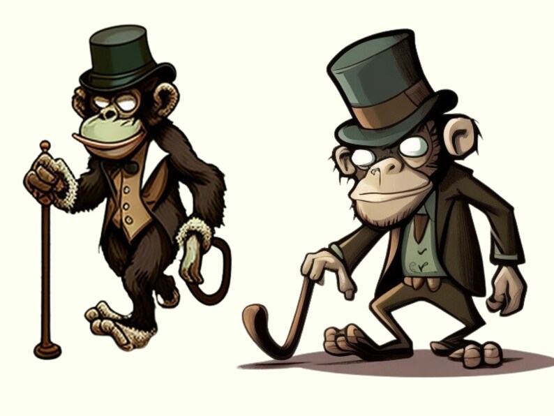 Monkey With a Cane Emotes Twitch Discord Kick Streamer - Etsy