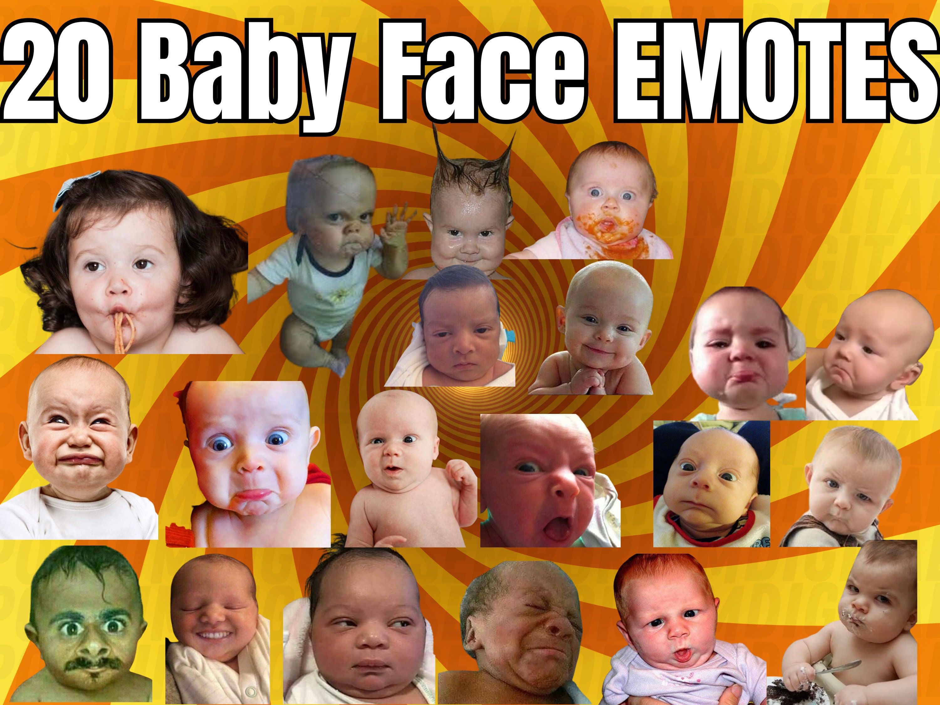 20 Funny Baby Emote Pack | Meme Emote | Twitch, Discord Emotes | Meme ...