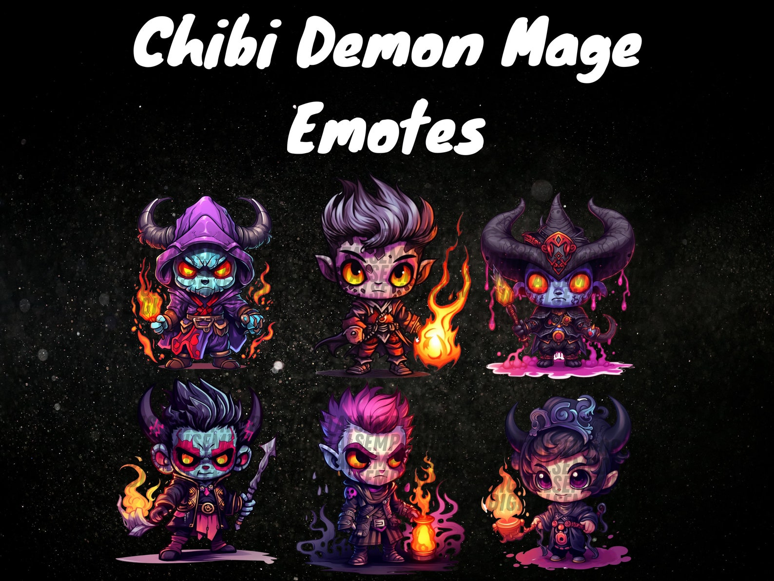 Chibi Demon Mage Emote, Magic Emote, Evil Wizard Emote, Warlock Emote ...