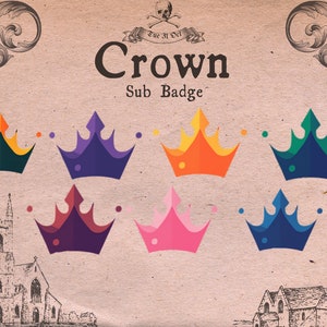 Crown Sub Badge Twitch & Discord | Channel Points | Streamer, Emoji ...