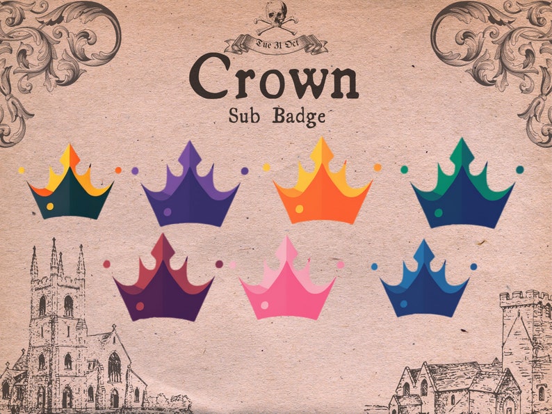 Crown Sub Badge Twitch & Discord | Channel Points | Streamer, Emoji ...