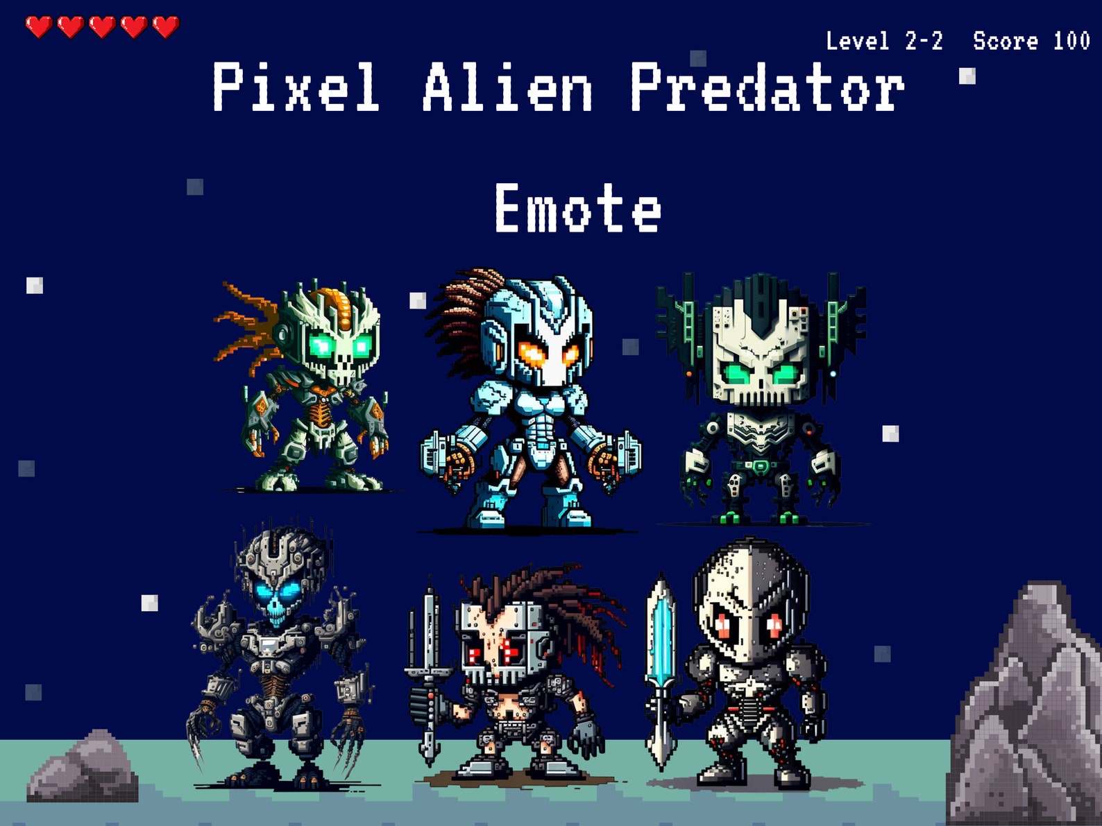 Pixel Alien Predator Emote Collection Twitch & Discord | Channel Points ...