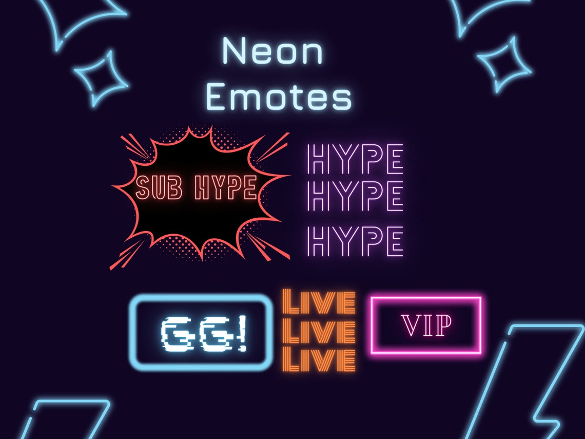 Neon Twitch Emotes | Twitch & Discord Emotes Bundle - Etsy