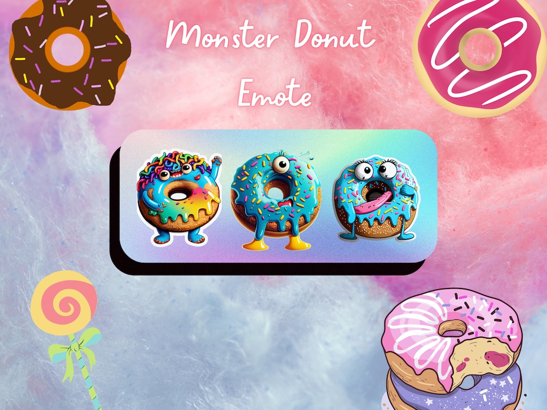 Sweet Donut Monster Emote Collection Twitch & Discord | Channel Points ...
