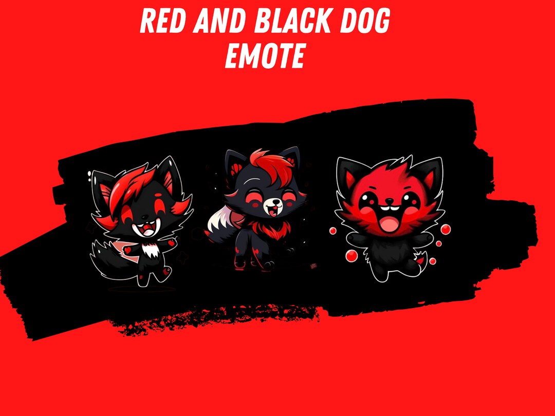Cute Red and Black Dog Emote Collection Twitch, Discord, Channel Point ...