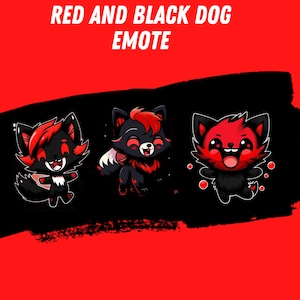 Cute Red and Black Dog Emote Collection Twitch, Discord, Channel Point ...