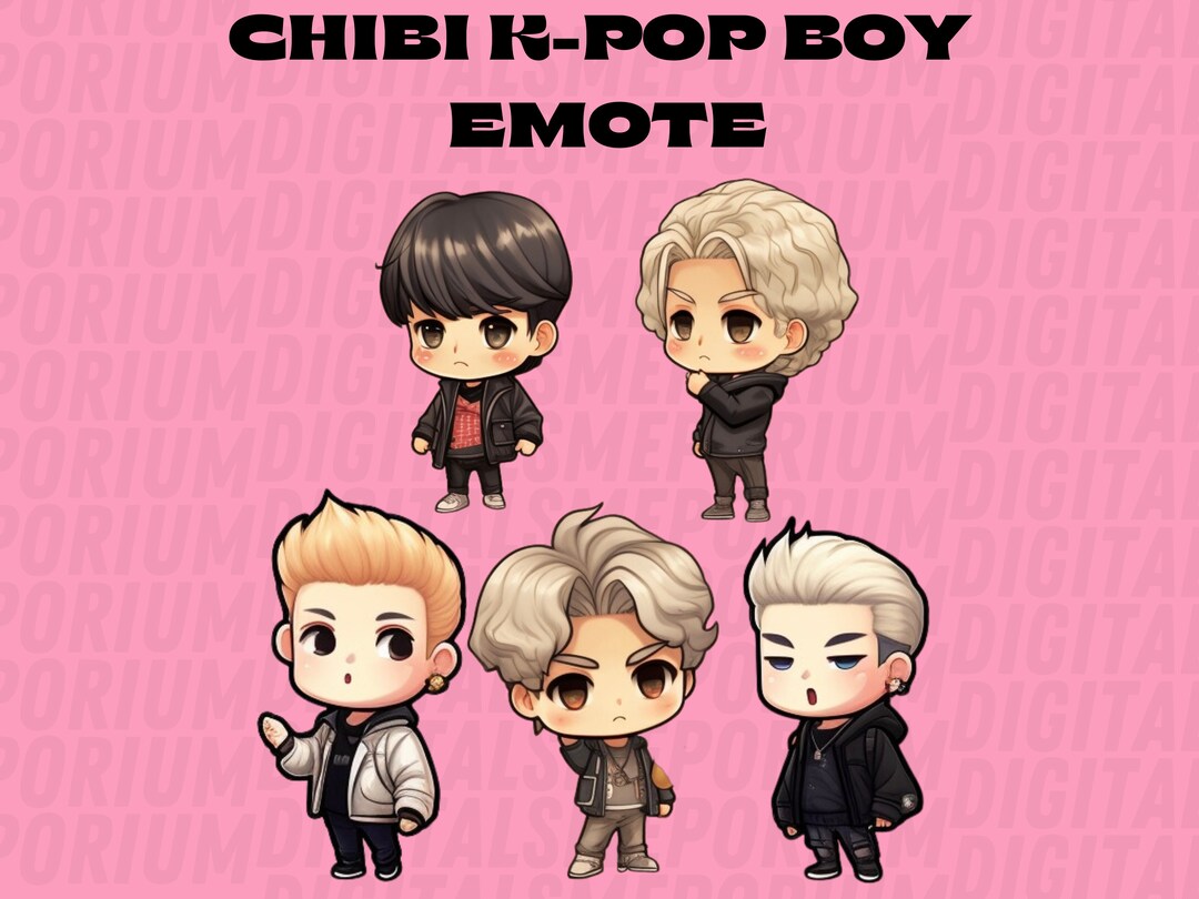 Chibi K POP Boy Emote, Cute Chibi Boy Emote, Dancer Emote, Stylish Boy ...