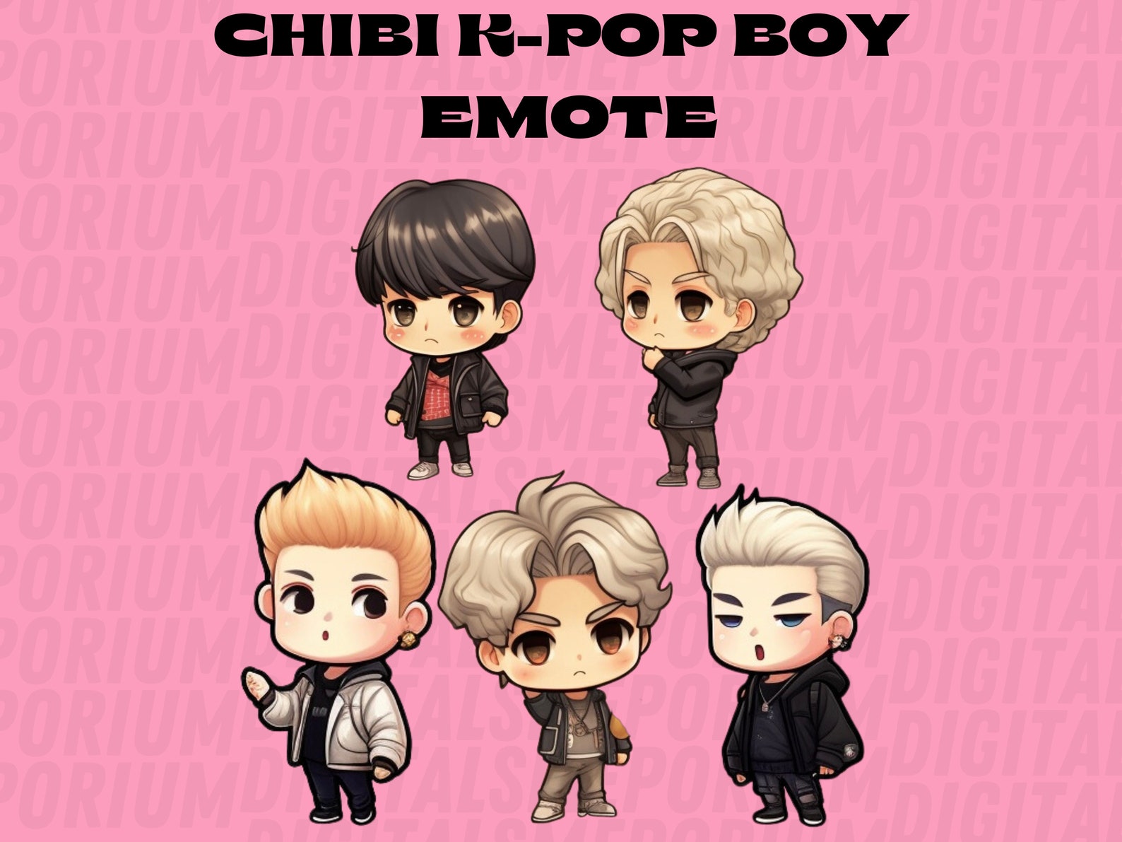 Chibi K POP Boy Emote, Cute Chibi Boy Emote, Dancer Emote, Stylish Boy ...