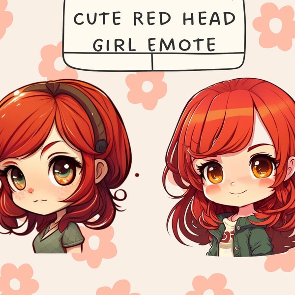 Red Hair Girl Twitch Emotes - Etsy
