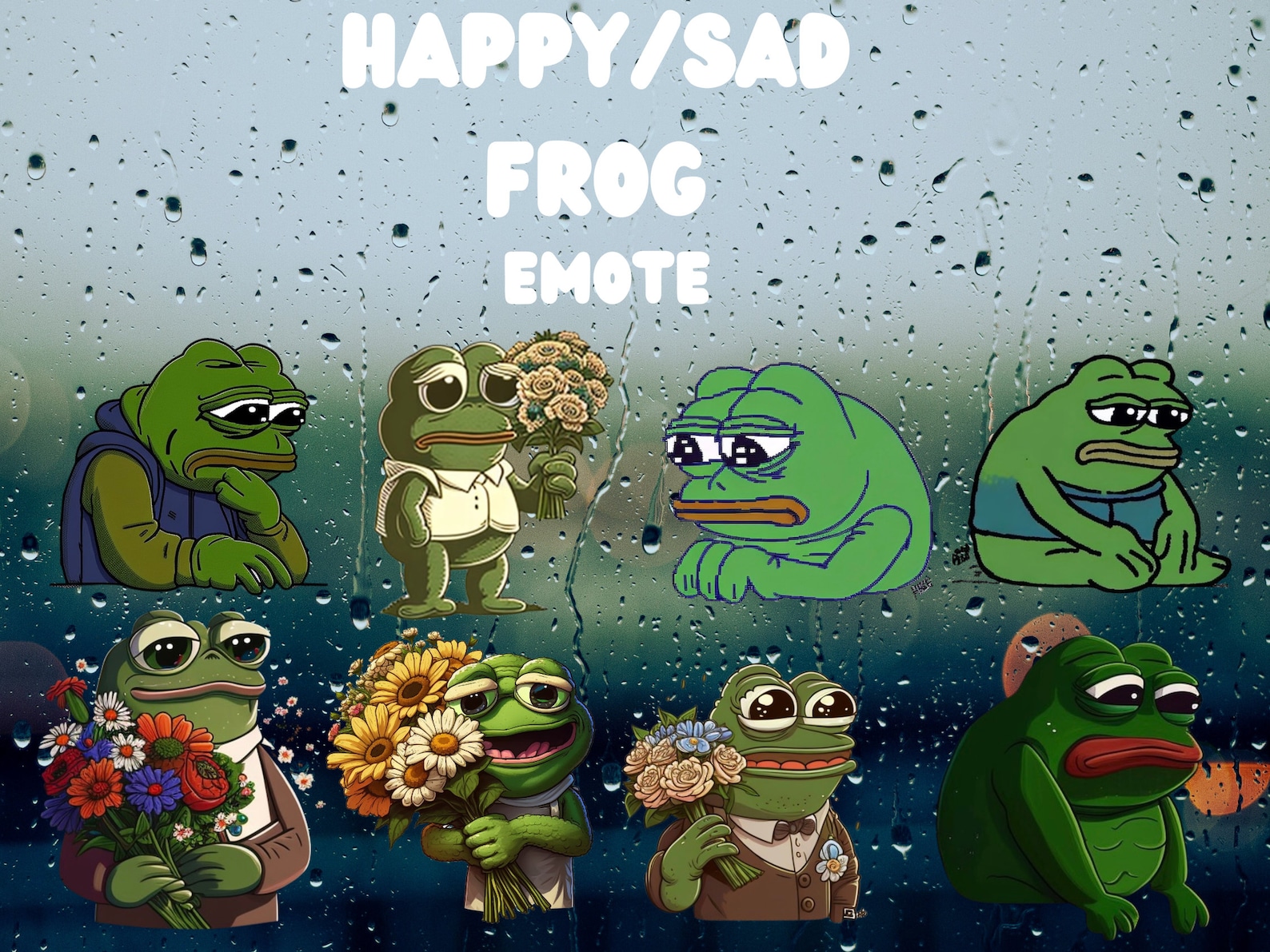 Happy/sad Poggers Frog Emote Collection Twitch & Discord | Channel ...