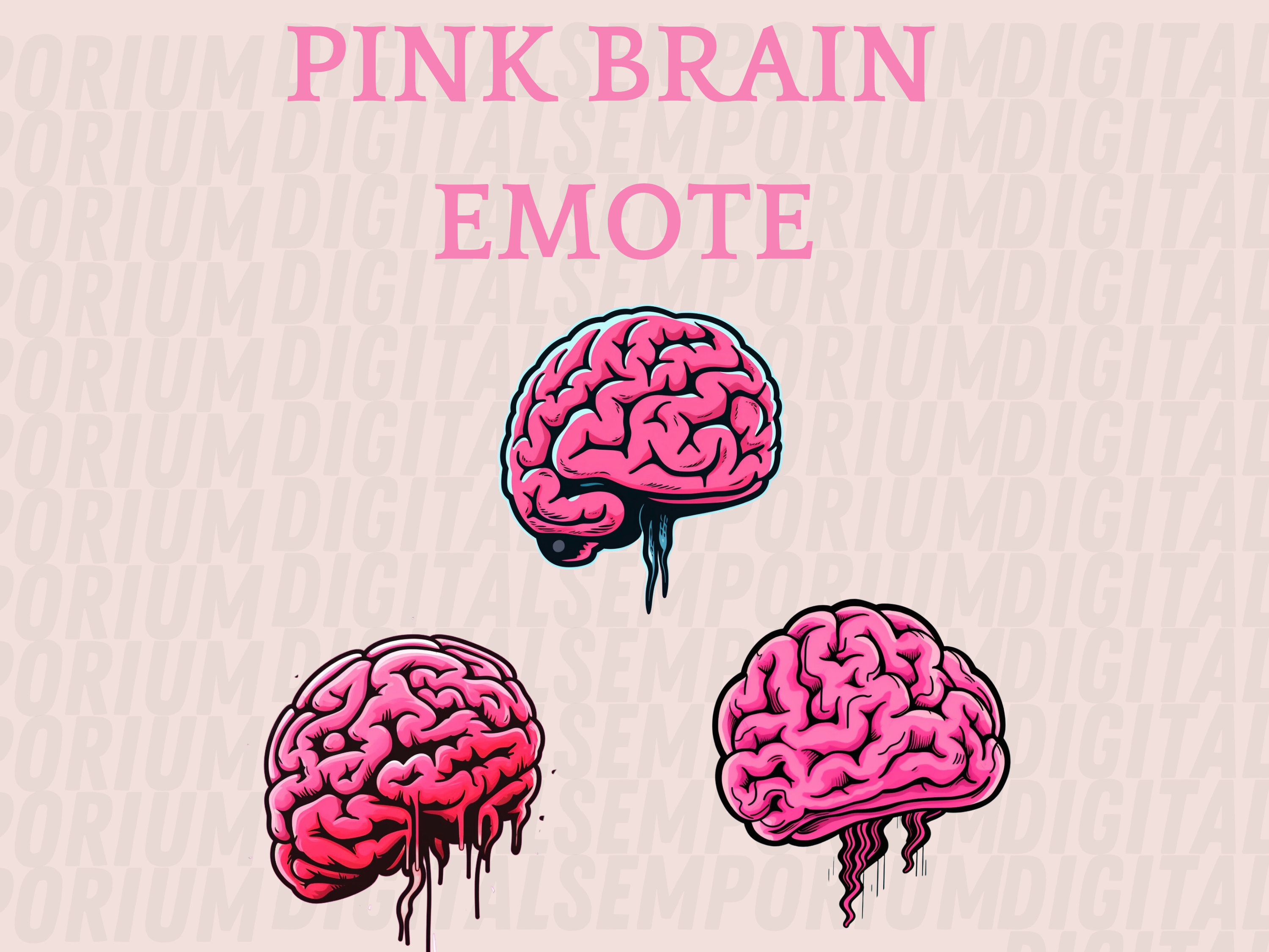 Pink Brain Emote Collection Twitch & Discord | Channel Points ...